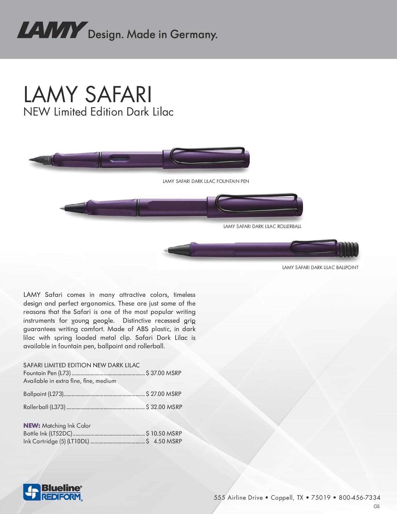 Lamy Safari Dark Lilac - Pens, Fountain Pens, Writing Instruments, Ink ...