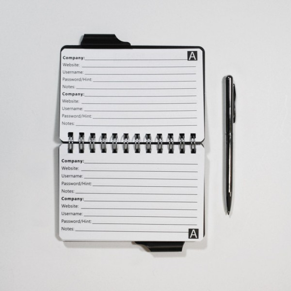 WELLSPRING PASSWORD BOOK CROC BLACK ~ manage passwords