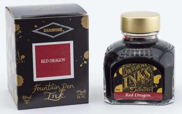 DIAMINE RED DRAGON INK - available in 80ml glass bottle